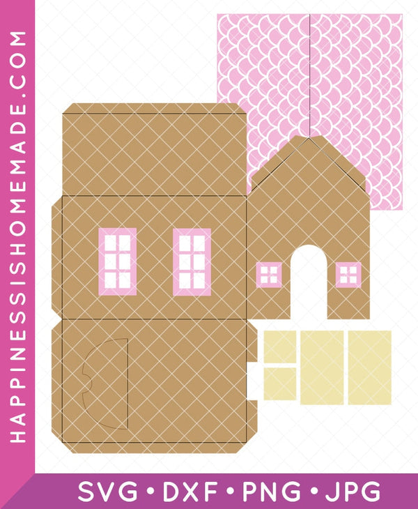 3D Gingerbread House SVG – Happiness is Homemade