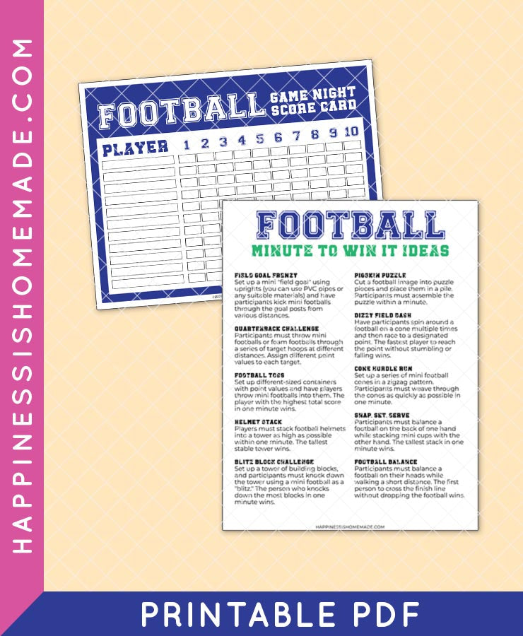 Football Minute To Win It Game – Happiness is Homemade