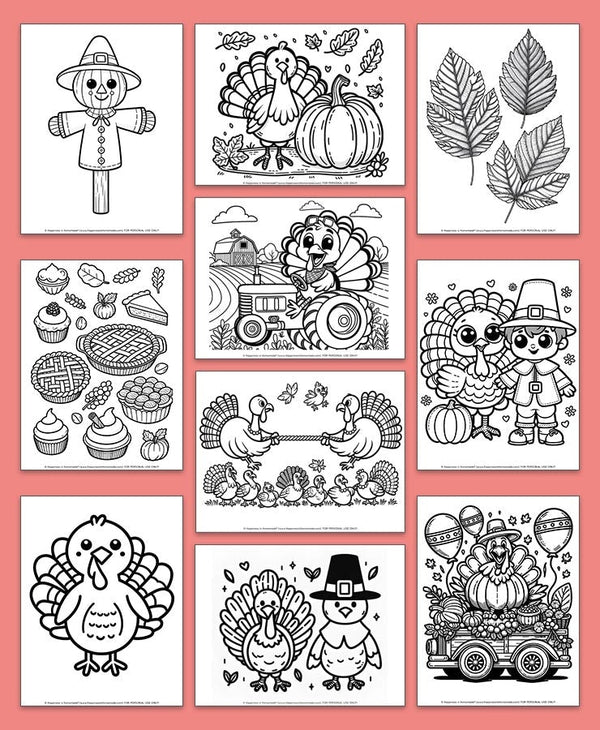 Thanksgiving Coloring Pages Collection – Happiness is Homemade