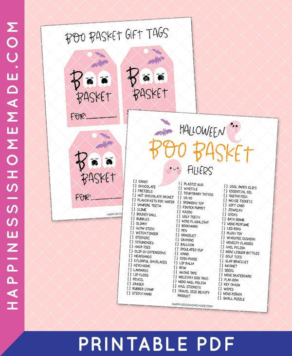 Boo Basket Gift Tags & Filler Ideas – Happiness is Homemade