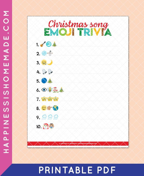 Christmas Song Emoji Trivia – Happiness is Homemade