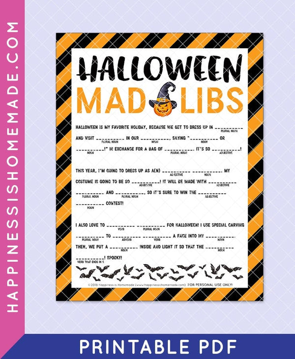 Halloween Mad Libs – Happiness is Homemade