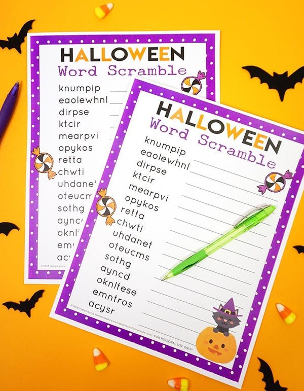 Halloween Word Scramble – Happiness is Homemade