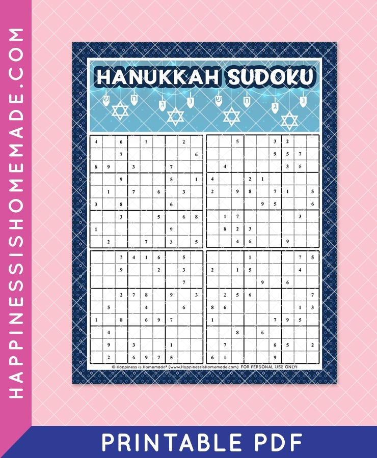 Hanukkah Sudoku – Happiness is Homemade