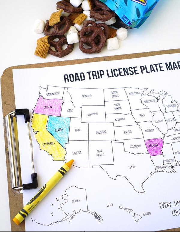 License Plate Game Coloring Map – Happiness is Homemade