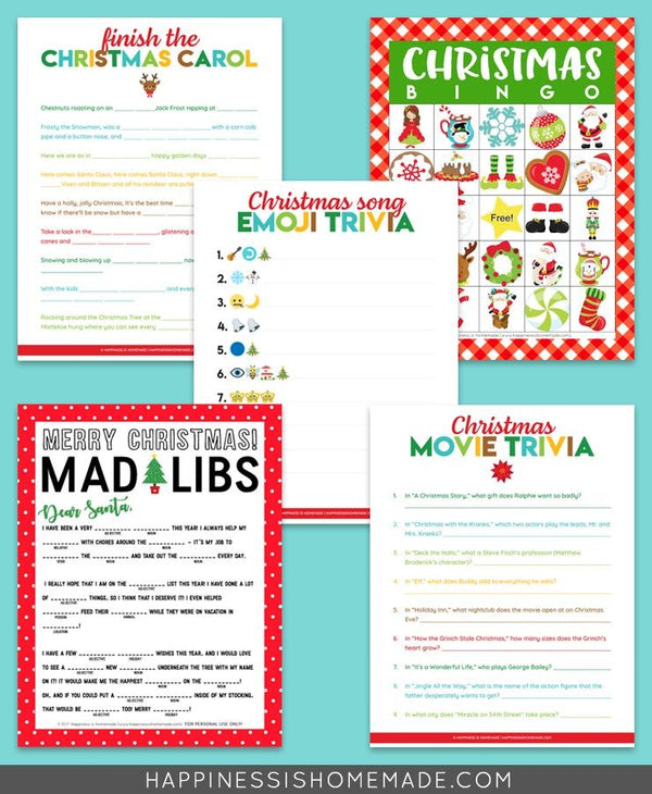 MEGA Christmas Party Games Bundle – Happiness is Homemade