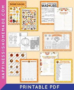 MEGA Thanksgiving Games & Activities Bundle – Happiness is Homemade