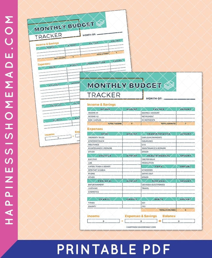 Monthly Budget Tracker & Calculator – Happiness is Homemade