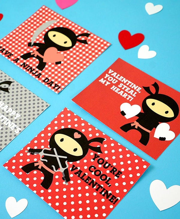 Ninja Valentine's Day Cards – Happiness is Homemade
