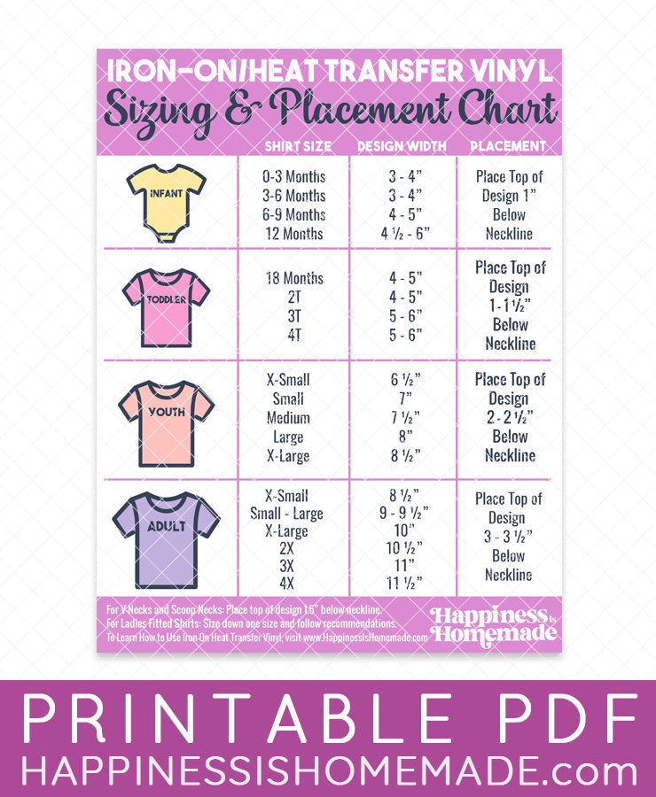 Special Bundle: T-Shirt Ruler Guides + HTV Placement Chart – Happiness ...