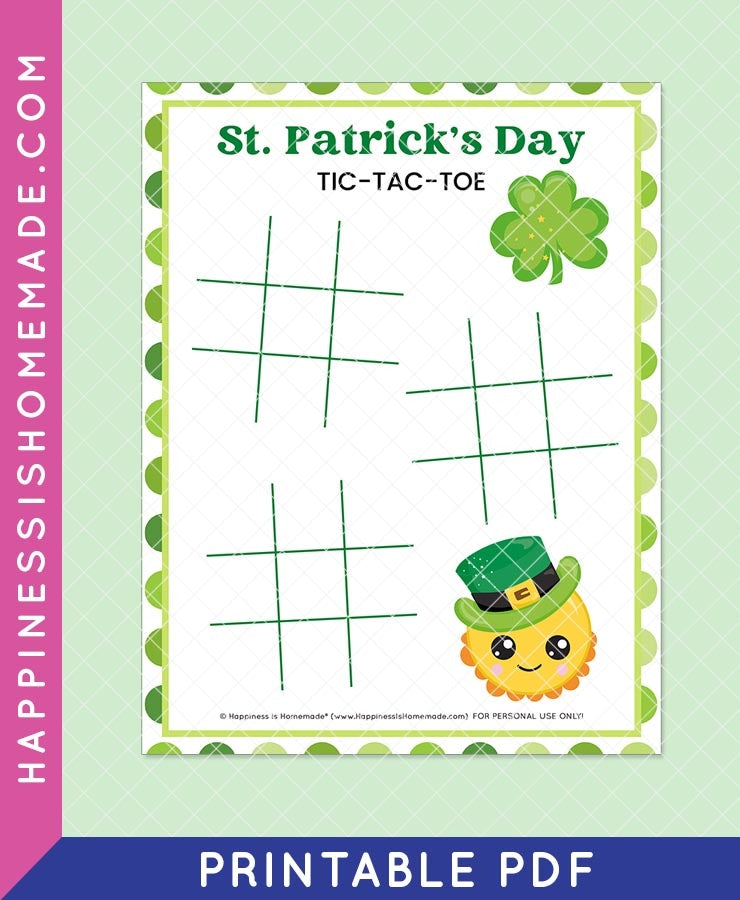 St. Patrick's Day Tic-Tac-Toe – Happiness is Homemade