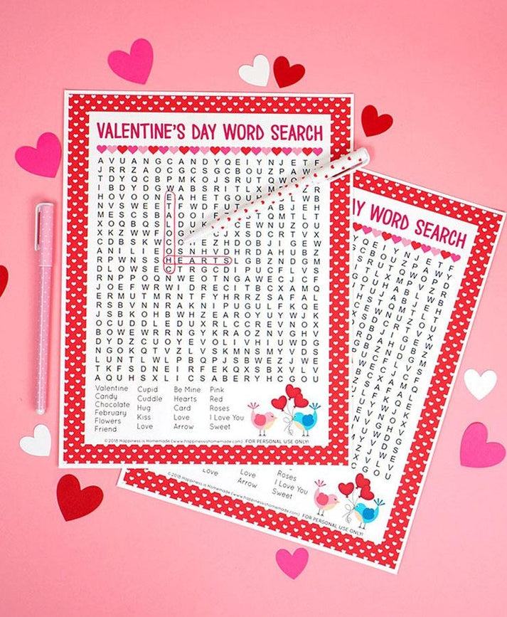 Valentine's Day Word Search – Happiness is Homemade